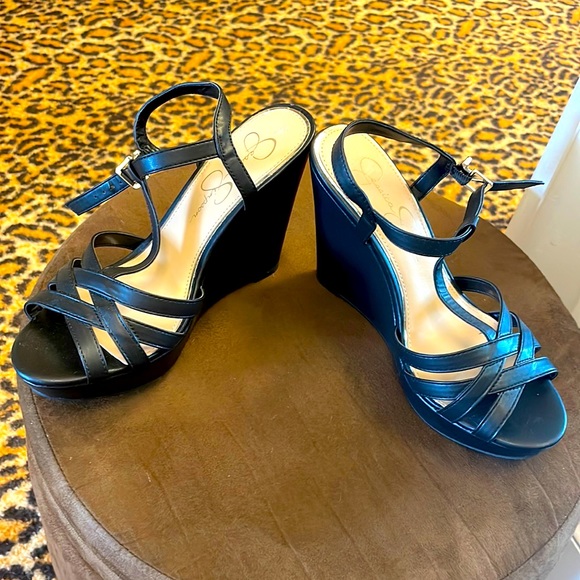 Jessica Simpson | Shoes | Jessica Simpson Wedges Black Platform | Poshmark